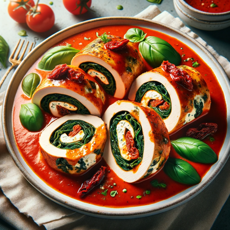 Italian-Spiced Chicken Roulade with Creamy Tomato Sauce - Prime Health ...