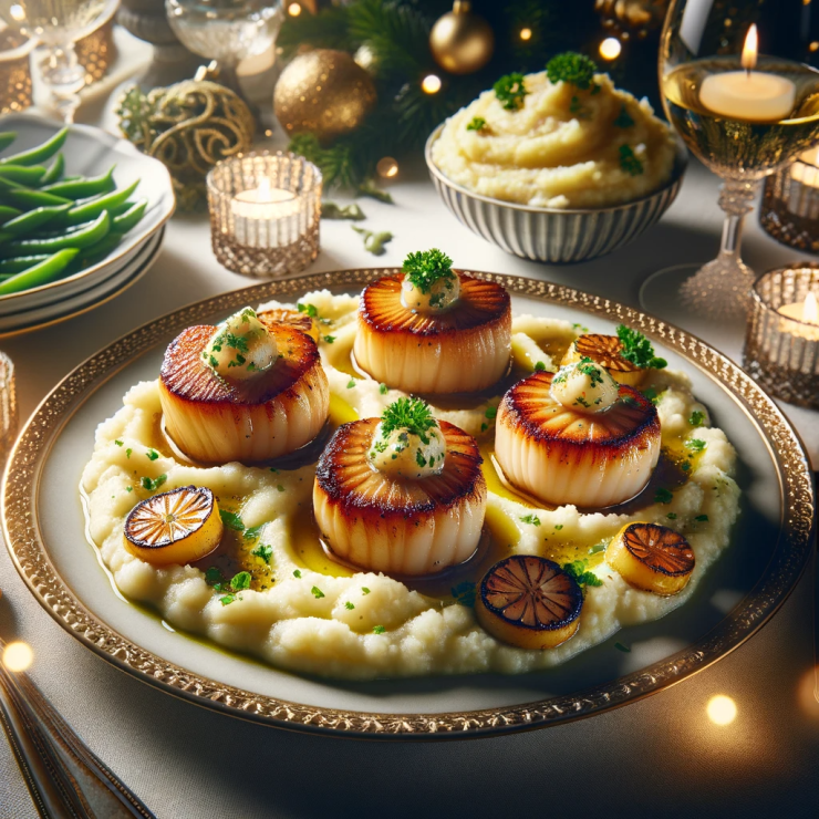 Lemon Butter Seared Scallops with Cauliflower Puree - Prime Health Daily