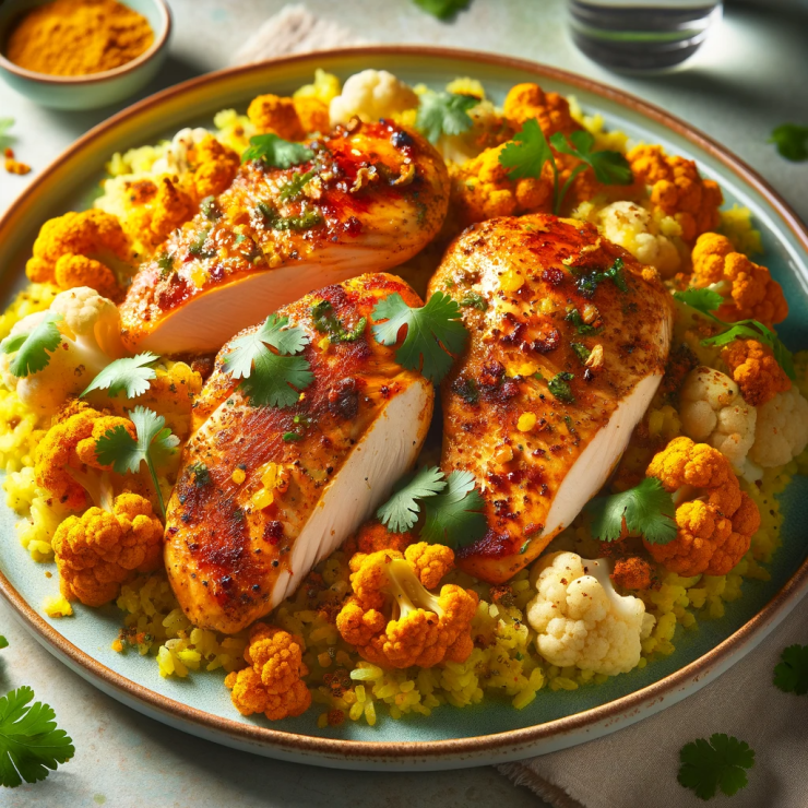 Ginger-Turmeric Chicken with Spiced Cauliflower Rice - Prime Health Daily